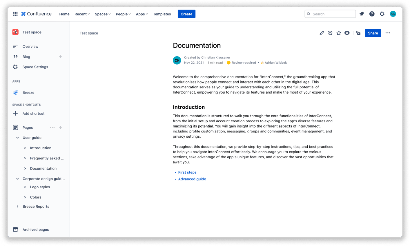 Breeze - automated content management for Confluence