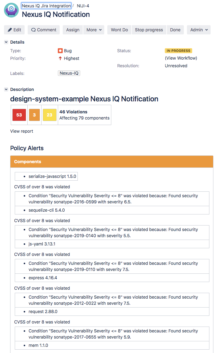 Nexus IQ Notifier for Jira: Tutorial